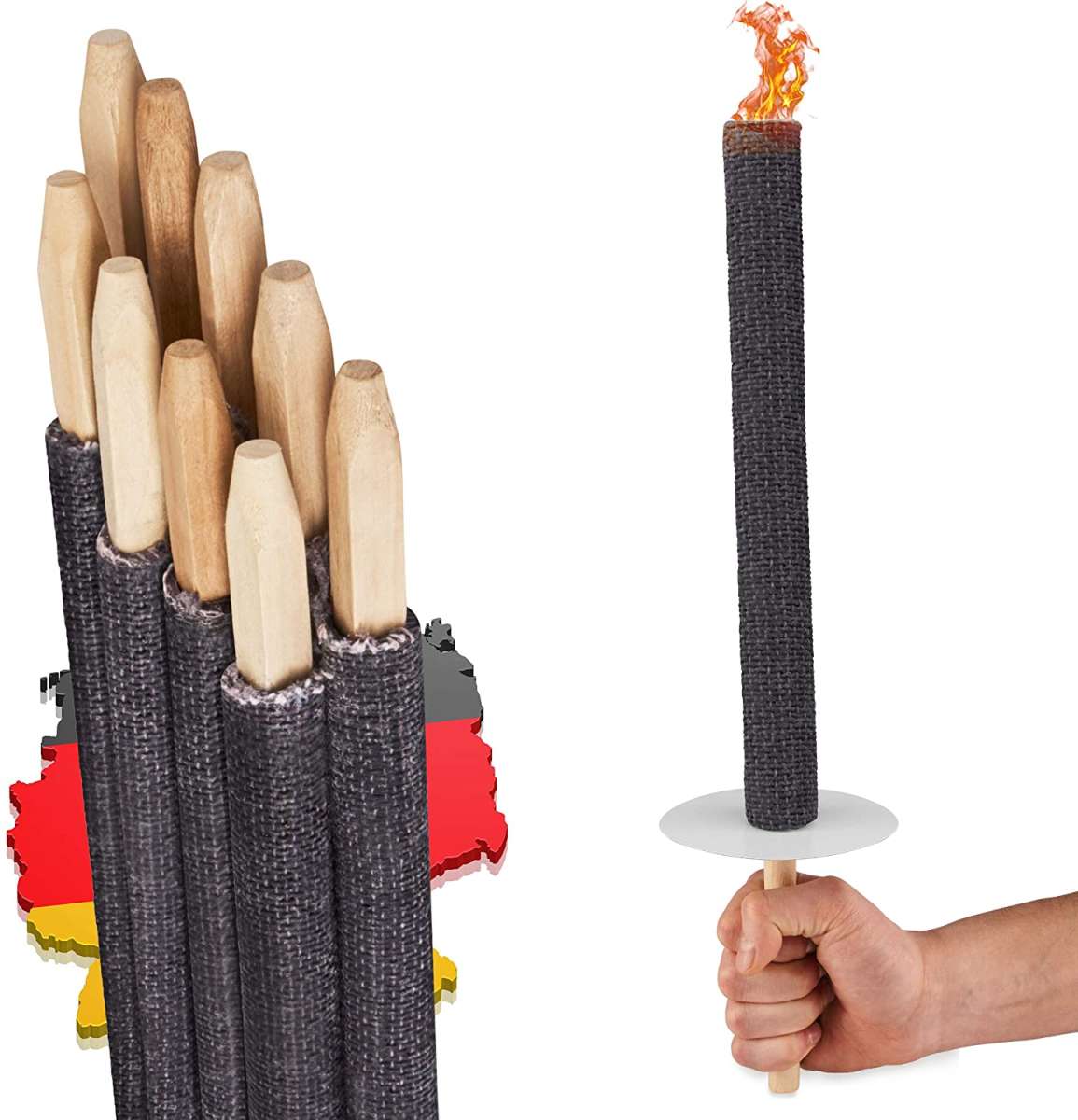 Wachsfackel 120 min. Fackeln aus natürlichem Wachs - Made in Germany
